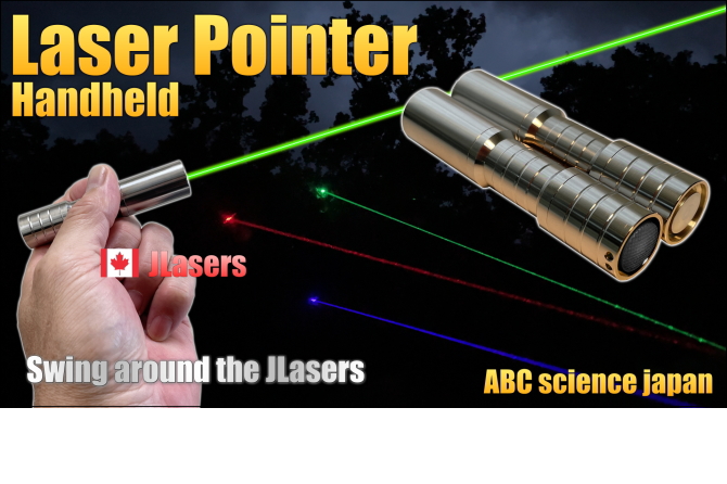 これが本物のハイパワーレーザーポインターです（Powerful Laser Pointer）。至上最高出力！（ABCscience japan）